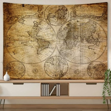 Vintage World Map 1801 Tapestry - Walmart.com