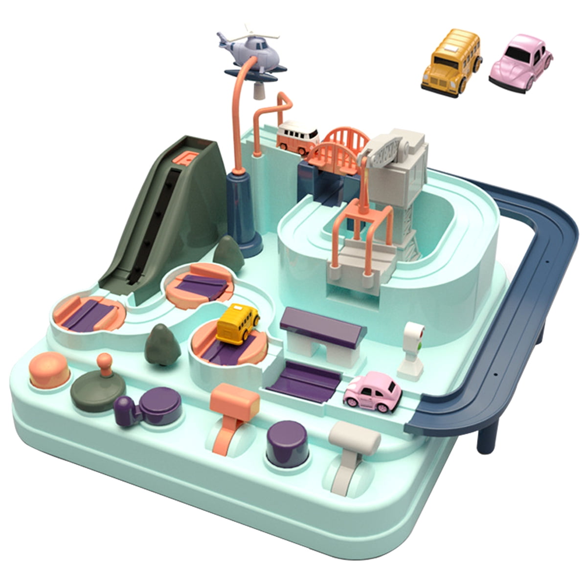 BUTORY Kids Car Adventure Toys,City Rescue Rail Car Track Set ...