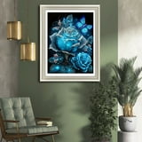 Blue Flower Diamond Art Kit for Adults, DIY Full Drill Crystal Gem ...