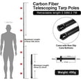 Telescopic Tarp Poles, Canopy Adjustable Carbon Fiber Poles Set of 2 ...