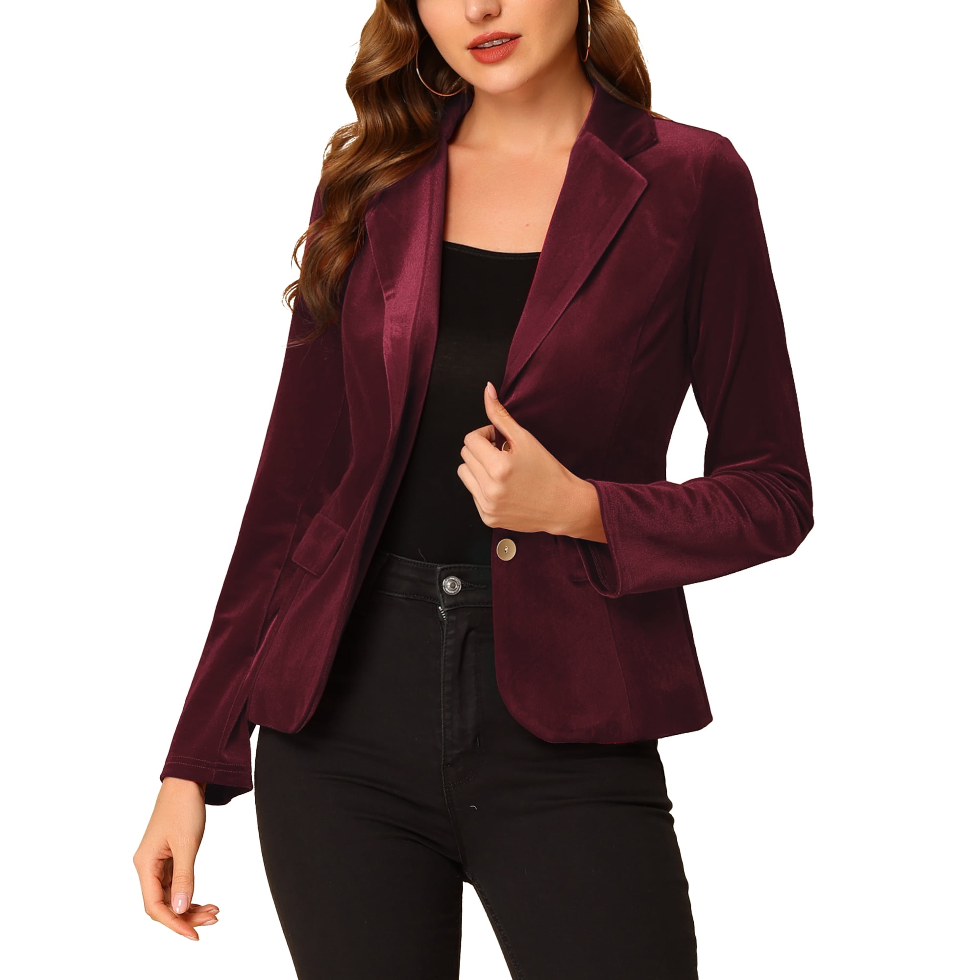 Click here for Inspire Chic Womens Vintage Velvet Blazer Notched... prices