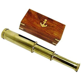 Thor Instruments 15" Handheld Brass Telescope with Wooden Box Brass ...