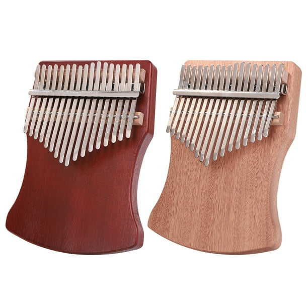 Portable 17-Key Mahogany Veneer Kalimba Thumb Piano Mbira Sanza (Yellow ...