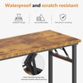 47 Inches Folding Computer Desk Retro Wood Finish Portable Home Office ...