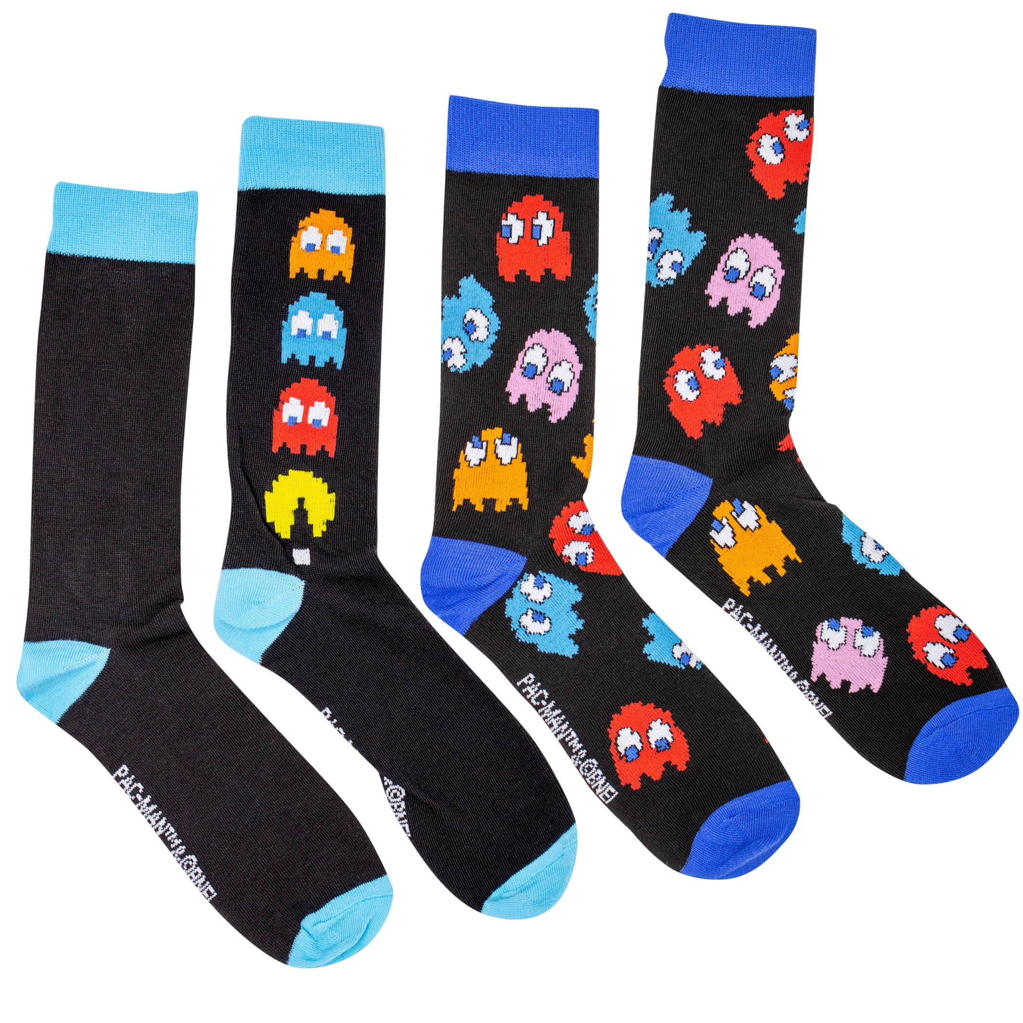 Pac-Man Arcade Chase and All-Over Ghosts 2-Pack Crew Socks - Walmart.com