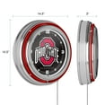 Ohio State University Logo Black Retro Neon Analog Wall Clock with Pull ...