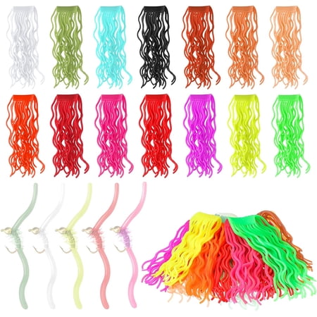 Lepai 280 Pieces 14 Colors Leg Squirmy Wormy Fly Tying Materials for ...