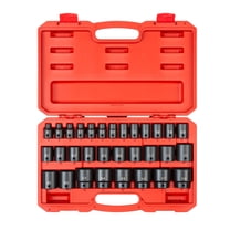 TEKTON 1/2 Inch Drive Deep 6-Point Impact Socket Set with Case, 23 ...