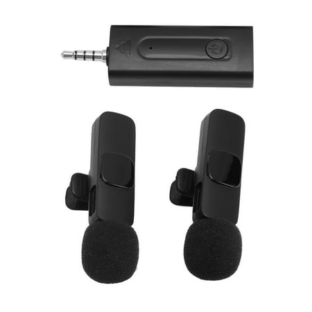 Clip On Mic, 20Hz-20KHz Wireless Lavalier Microphone 1 For 2 Plug And ...