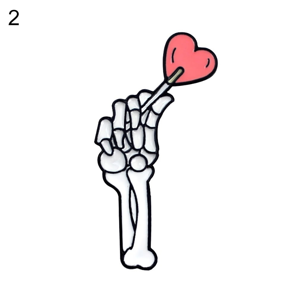 Skeleton Hands Holding A Heart Drawing