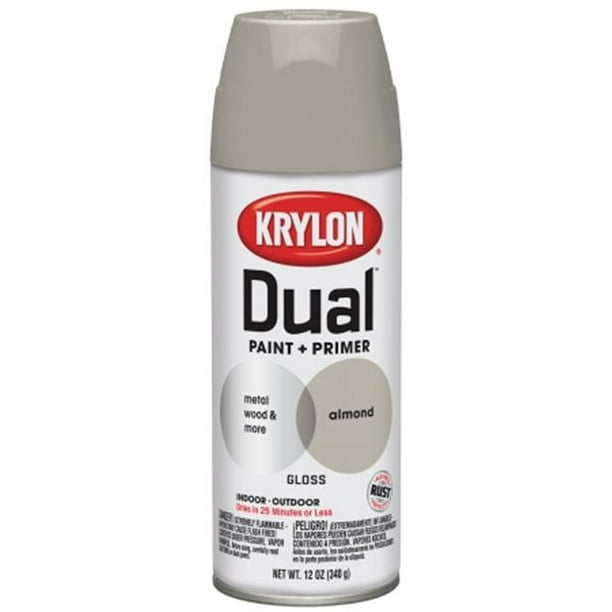 Krylon Division 8802 12 Oz Gloss Almond Dual Paint & Primer - Walmart.com