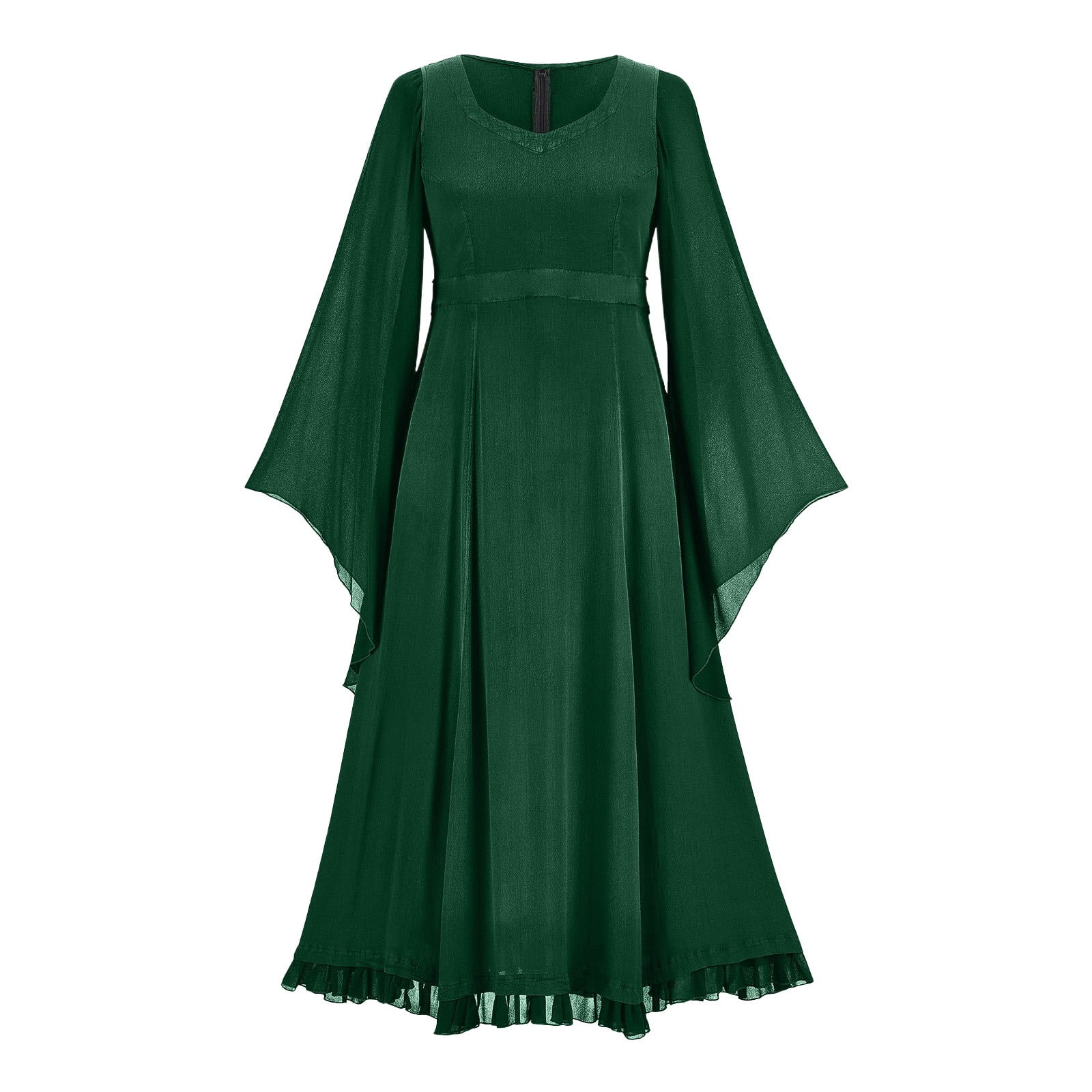 Liyamei Robe Longue Gothique Unie à Empiècements pour Femme, Style Punk ...