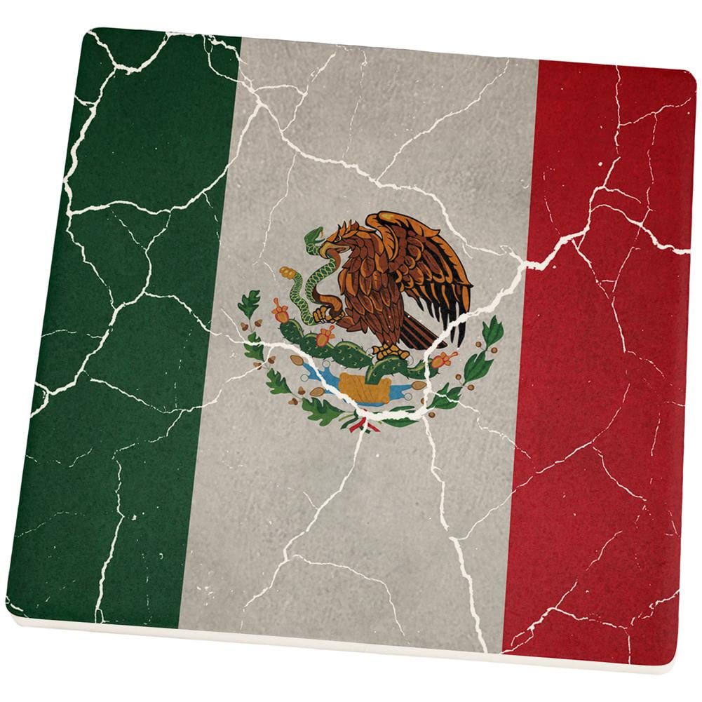 Cinco De Mayo Distressed Mexican Flag Set of 4 Square Sandstone ...