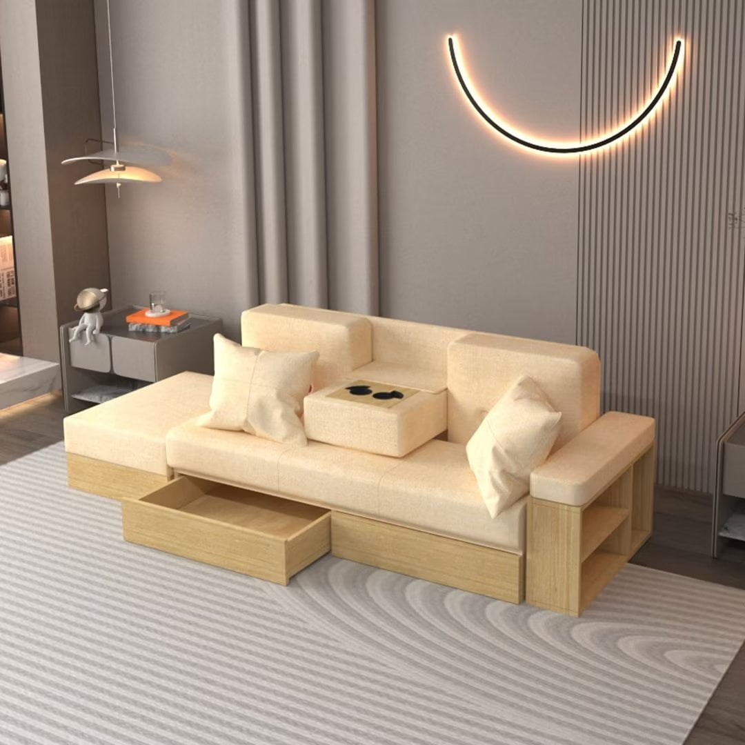 Arctic Scorpion Multi-functional Sofa Couch, Beige Convertible with ...