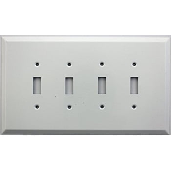 Over Sized Jumbo Smooth White Stamped Steel Four Gang Wall Plate - Four ...