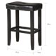 ACME Micha Counter Height Stool, Black PU & Black (Set of 2) - Walmart.com