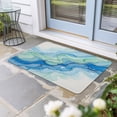 Blue Marble Doormat Modern Abstract Art Watercolor Blue Green Teal ...