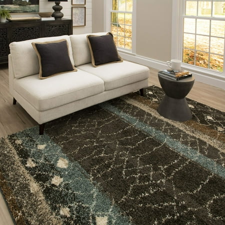 Mohawk Home Huxley Adobe Abstract Shag Area Rug, 8'x10', Brown/Beige ...