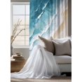 Beach Ocean Waves Sheer Curtains 63 Inch Long 1 Panel Blue Watercolor ...