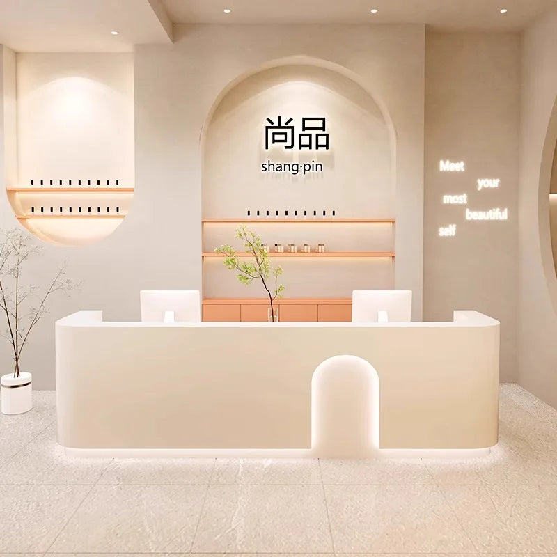 European Reception Desks Cashier Computer Service Shop Modern Front ...