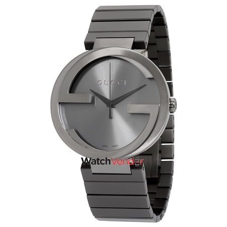 Gucci Interlocking G Anthracite Dial Grey PVD Men's Watch YA133210 ...
