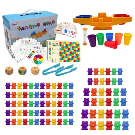 Rainbow Counting Bears Set With Matching Sorting Cups Dices And ...