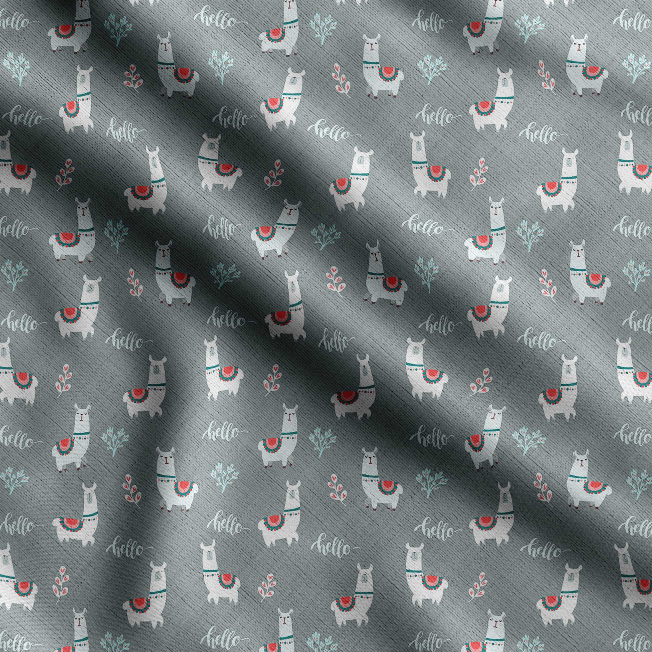 Soimoi Llama Alpaca Print,Cotton Cambric, Quilting Fabric Sold by The ...