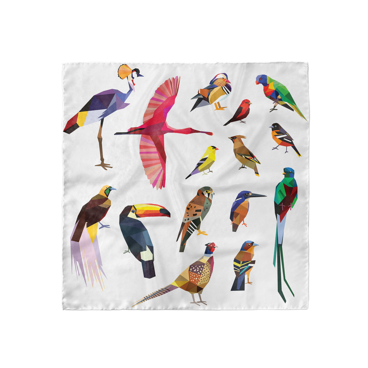 Birds Head Scarf, Bird Set Poly Design, Head Wrap, 3 Sizes, by ...