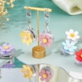 8Pcs 8 Colors Flower PVC with Resin Badge Reel Retractable Badge Clip ...