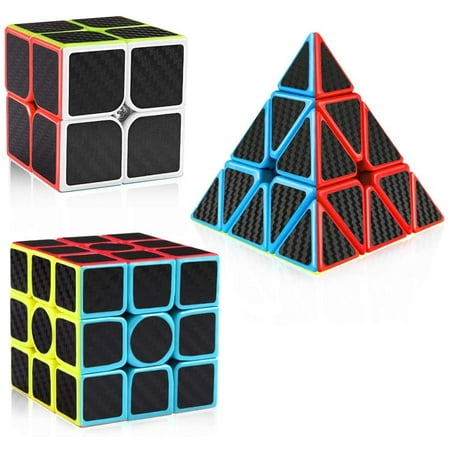 Speed Cube Carbon Fiber 2x2 3x3 Pyramid Speed Cube Bundle, 2by2 3by3 ...