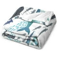 Sharks Humpback Whales Orcas & Turtle Ocean Flannel Fleece Throw ...