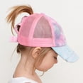 CC Tie-Dye Criss-Cross Elastic Back Women's Ponytail Baseball Cap Hat ...