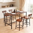 Bar Table, 5PCS Bars Tables Set, Bar Tables and Chair Set with Rounded ...