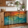 Abstract Cabinet Curtains 32" W x 55" L Orange Teal Green Gradient ...