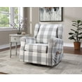ACME Modern Living Room Accent Swivel Chair with Glider in Gray Fabric ...