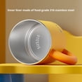 15oz Stainless Steel Cute Cartoon Thermal Coffee Mug with Handle, Straw ...