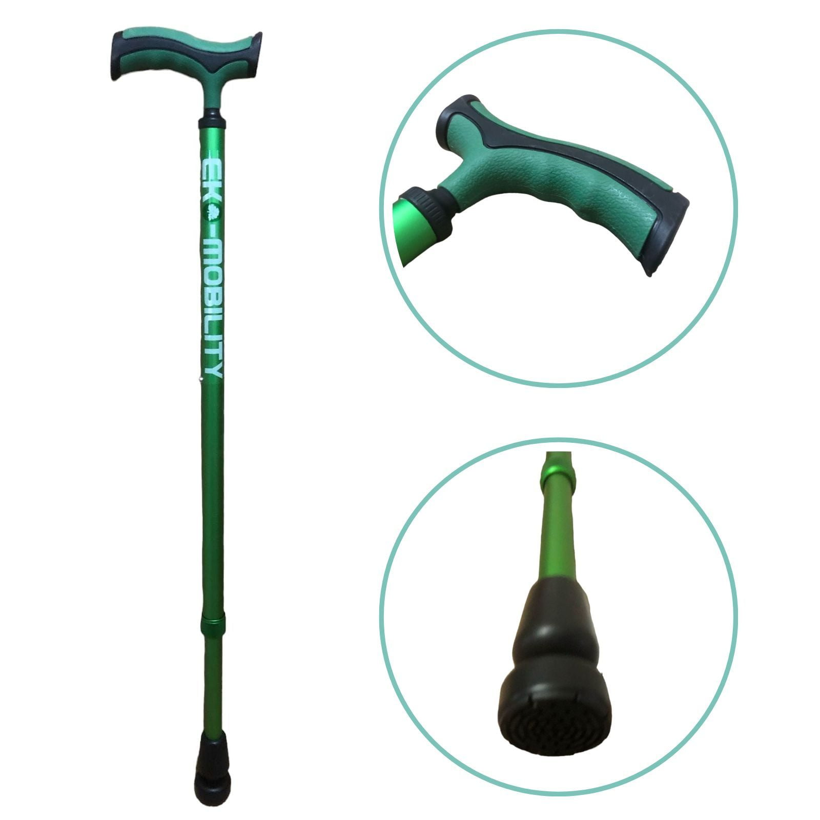 Baston Ultra Ligero De Aluminio Con Sistema Goma Rotatoria Verde ...