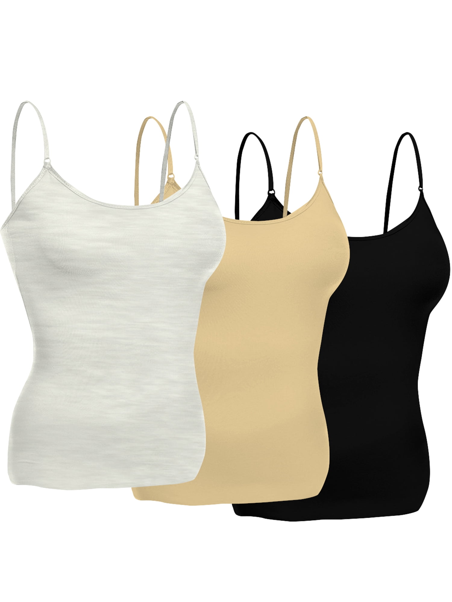 Emmalise Women's Basic Short Camisole Adjustable Strap Layering Cami ...