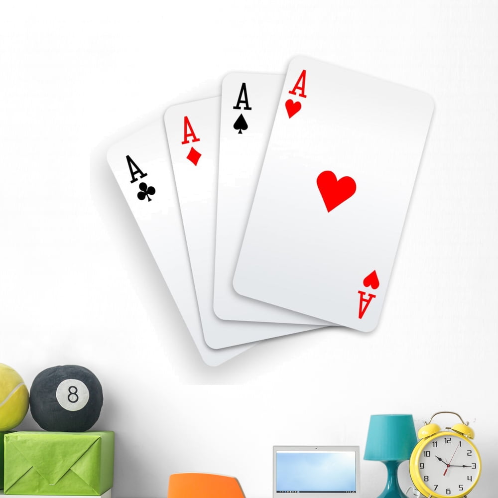 Four Aces Playing Cards Wall Decal by Wallmonkeys Peel and Stick ...