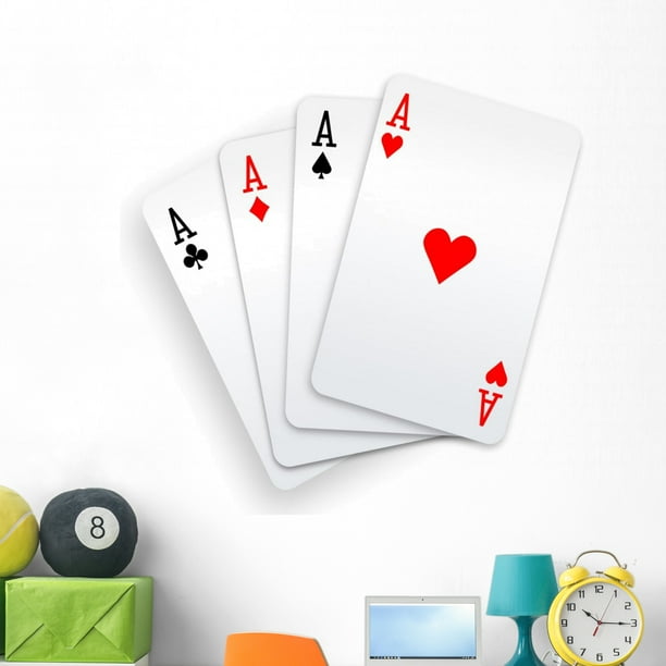 Four Aces Playing Cards Wall Decal by Wallmonkeys Peel and Stick ...