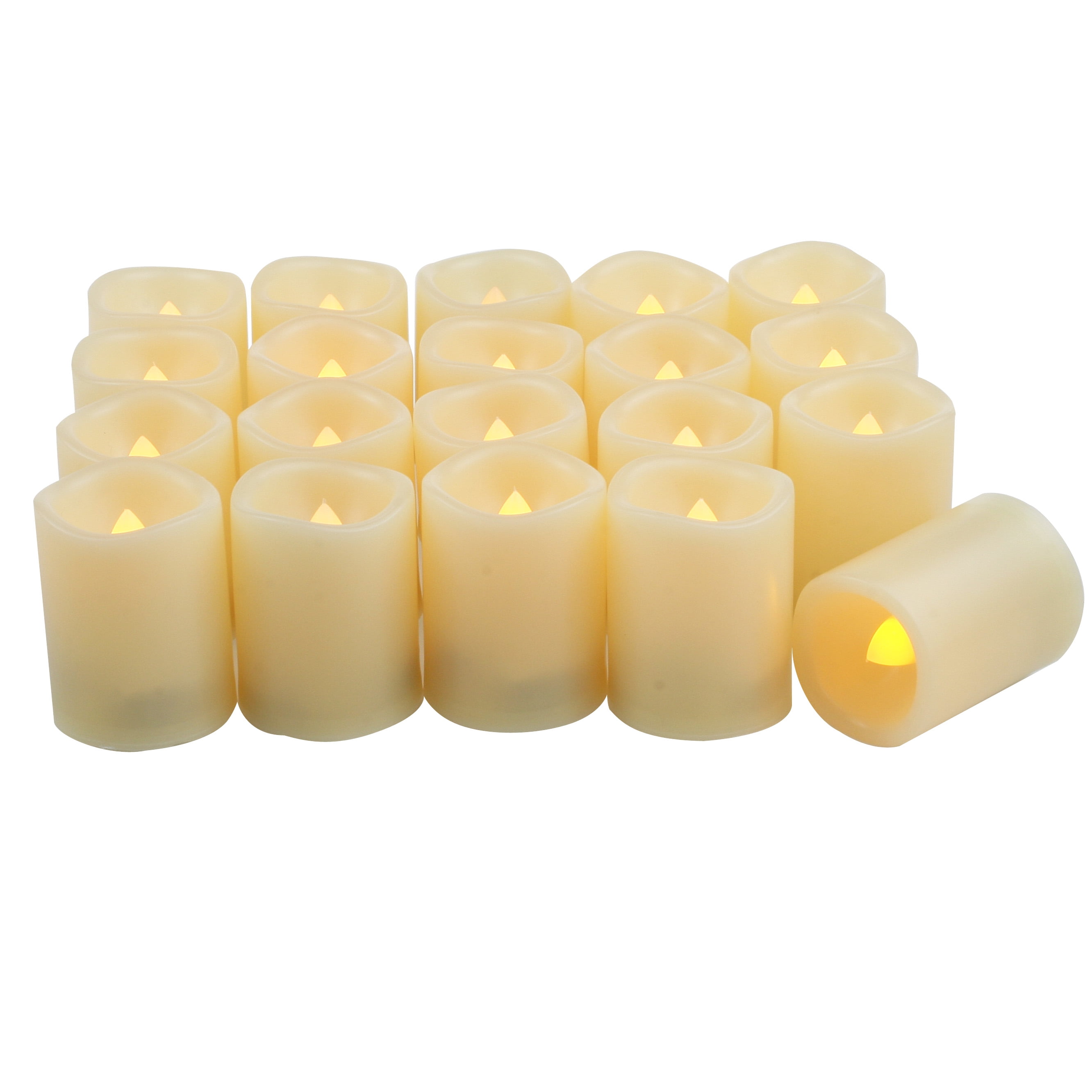 Battery Operated Flameless Votive Candles White Realistic Bright ...