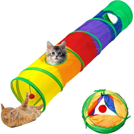 SHAR Cat Toys Cat Tunnel and Cat Cube Pop Up Collapsible Kitten Indoor ...