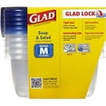 Glad Soup & Salad Medium Size Plastic Food Containers with Lids, 5 ...