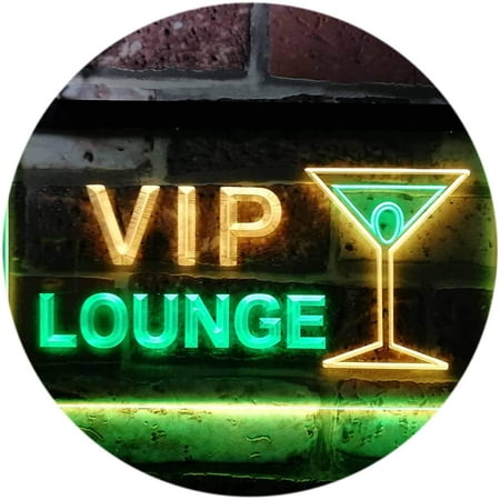 VIP Lounge Cocktails Glass Bar Wine Club Dual Color LED Neon Sign Blue ...