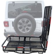 Tow Tuff 62 Inch Steel Cargo Carrier and Bike Rack, Hitch Car Vehicle ...