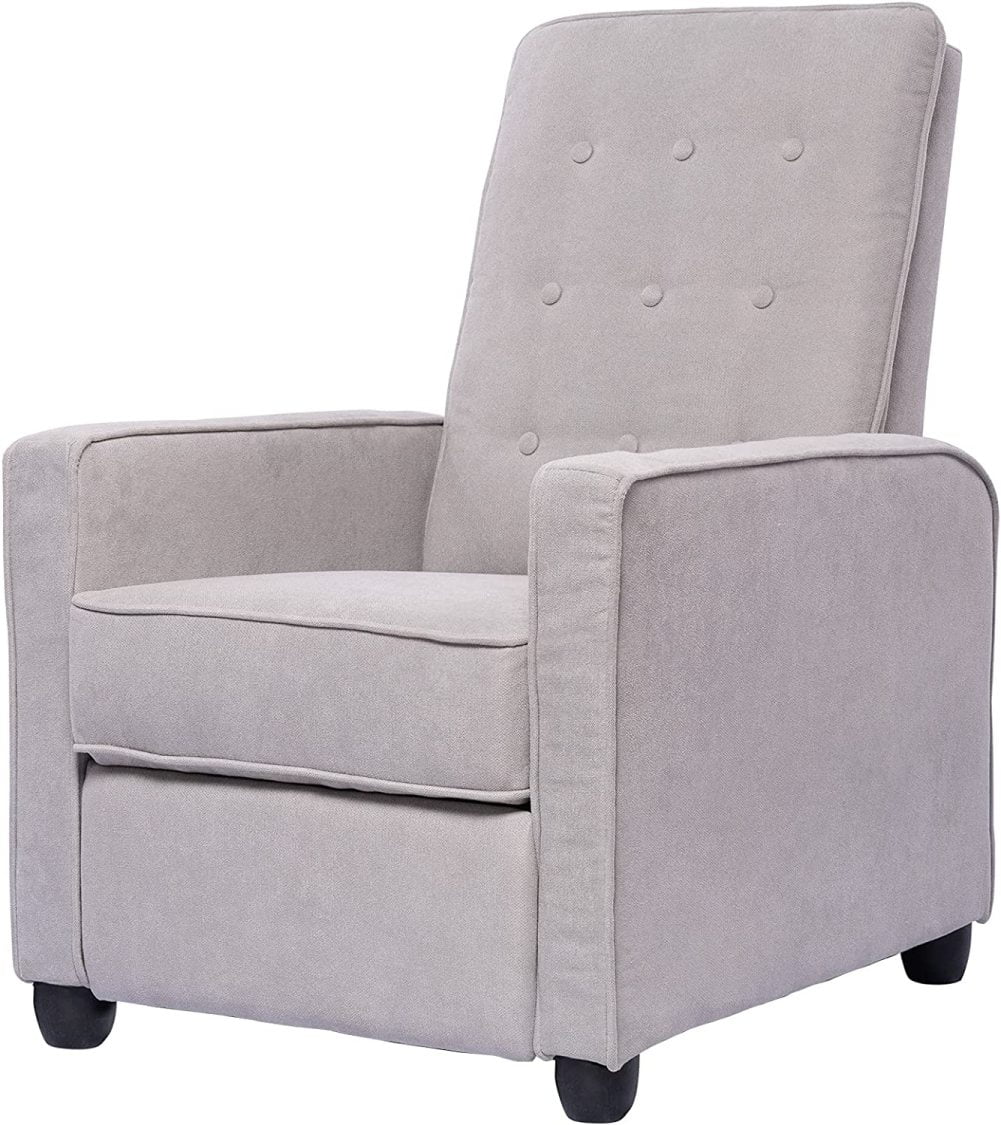 JayDAYon Mid-Century Modern Push Back Recliner Chair Fabric Accent Arm ...