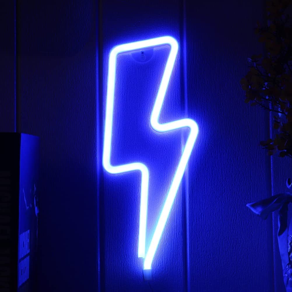 Lightning Bolt Neon Signs, LED Lightning Neon Sign, Lightning Bolt Wall ...