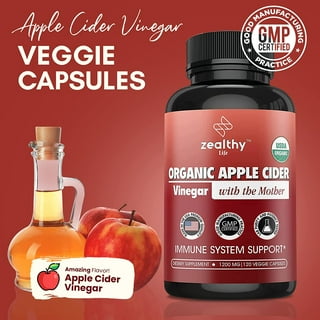 Organic Apple Cider Vinegar Capsules - 530mg 100 Pills Pure ACV with ...
