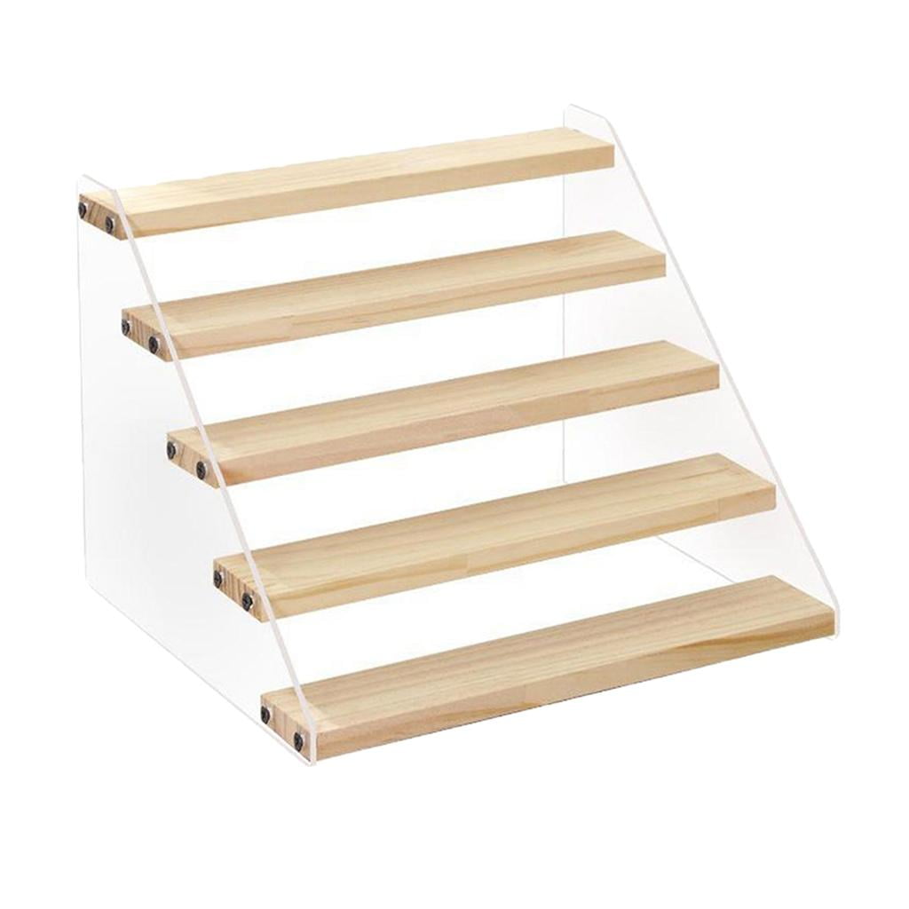 Clear Acrylic Wooden Display Stand,Acrylic Riser Display Shelf for ...