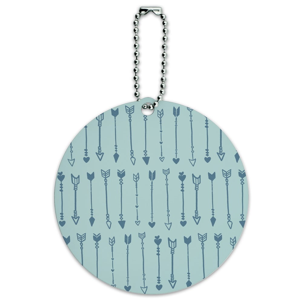 Artsy Arrows Hand Drawn Sketchy Pattern Round Luggage ID Tag Card ...